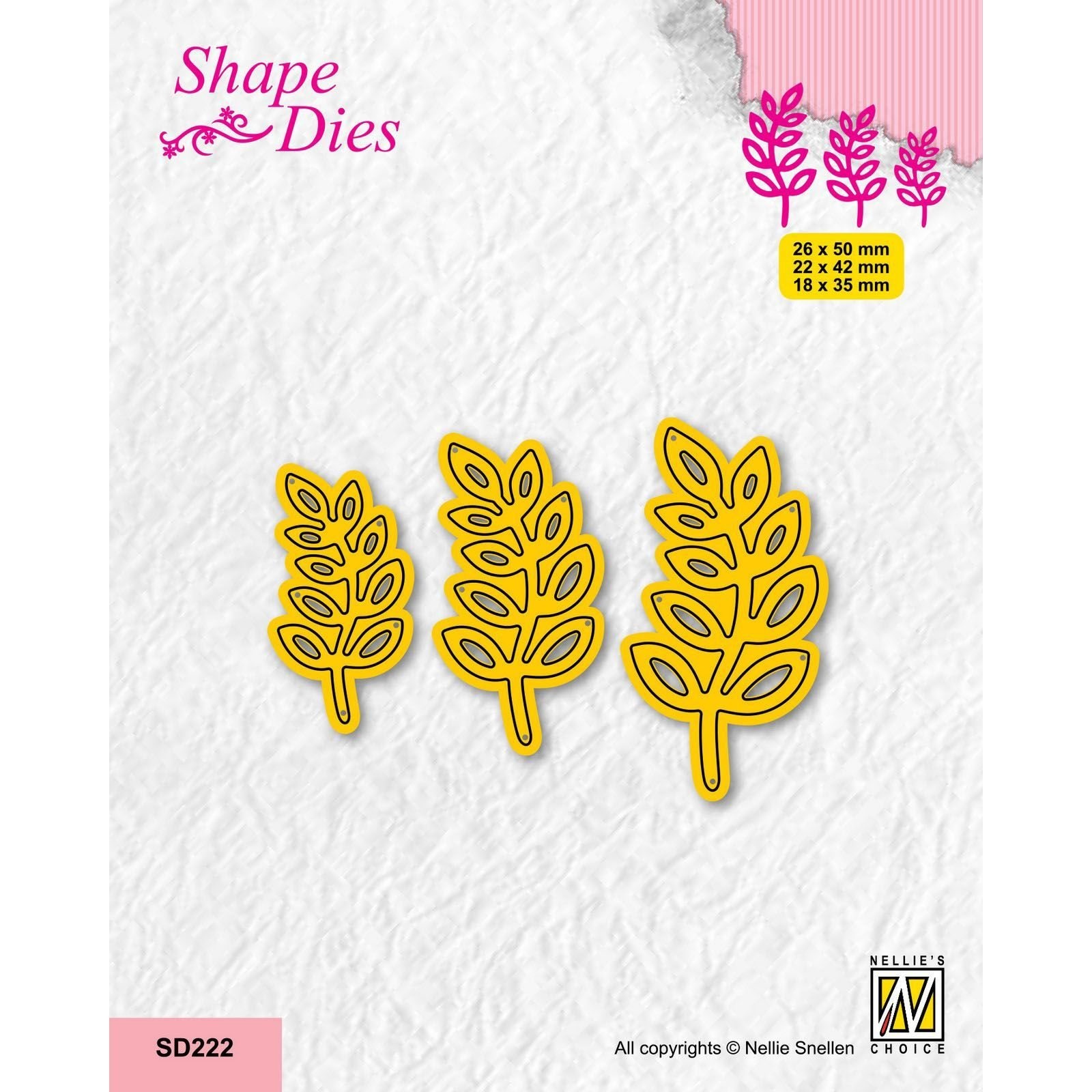 Shape Dies Set of 3 Branches 1 (SD222) - Craftlines B.V.