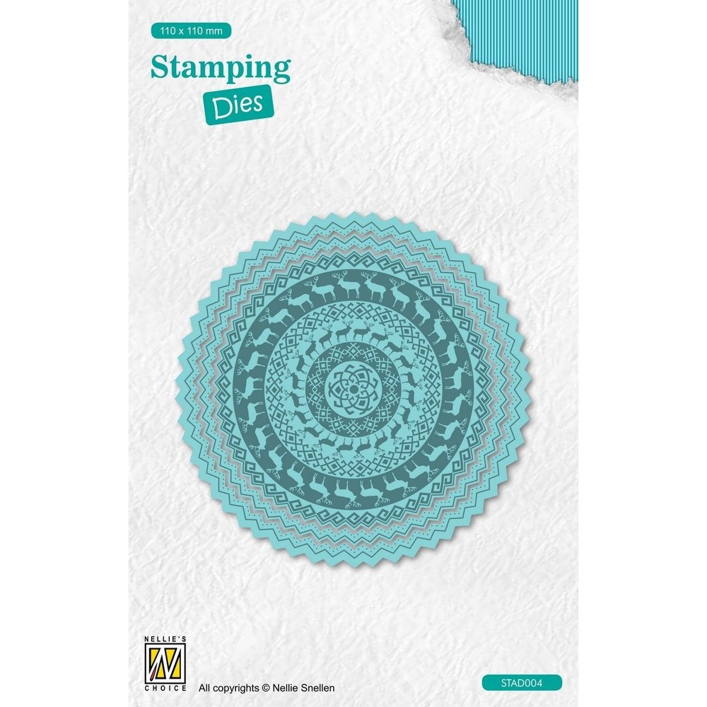 Stamping Dies Round Reindeer (STAD004) - Craftlines B.V.