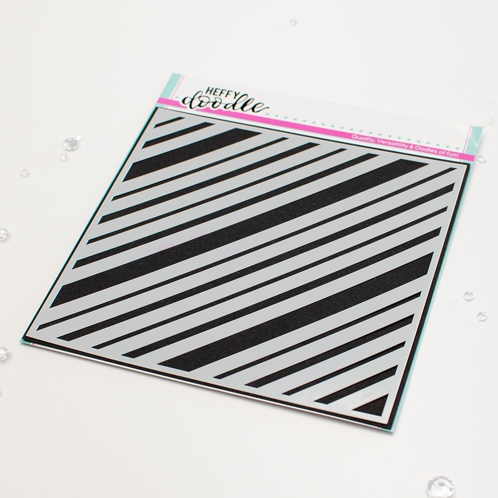 Funhouse Diagonal Stripes Stencil (HFD0495) - Craftlines B.V.