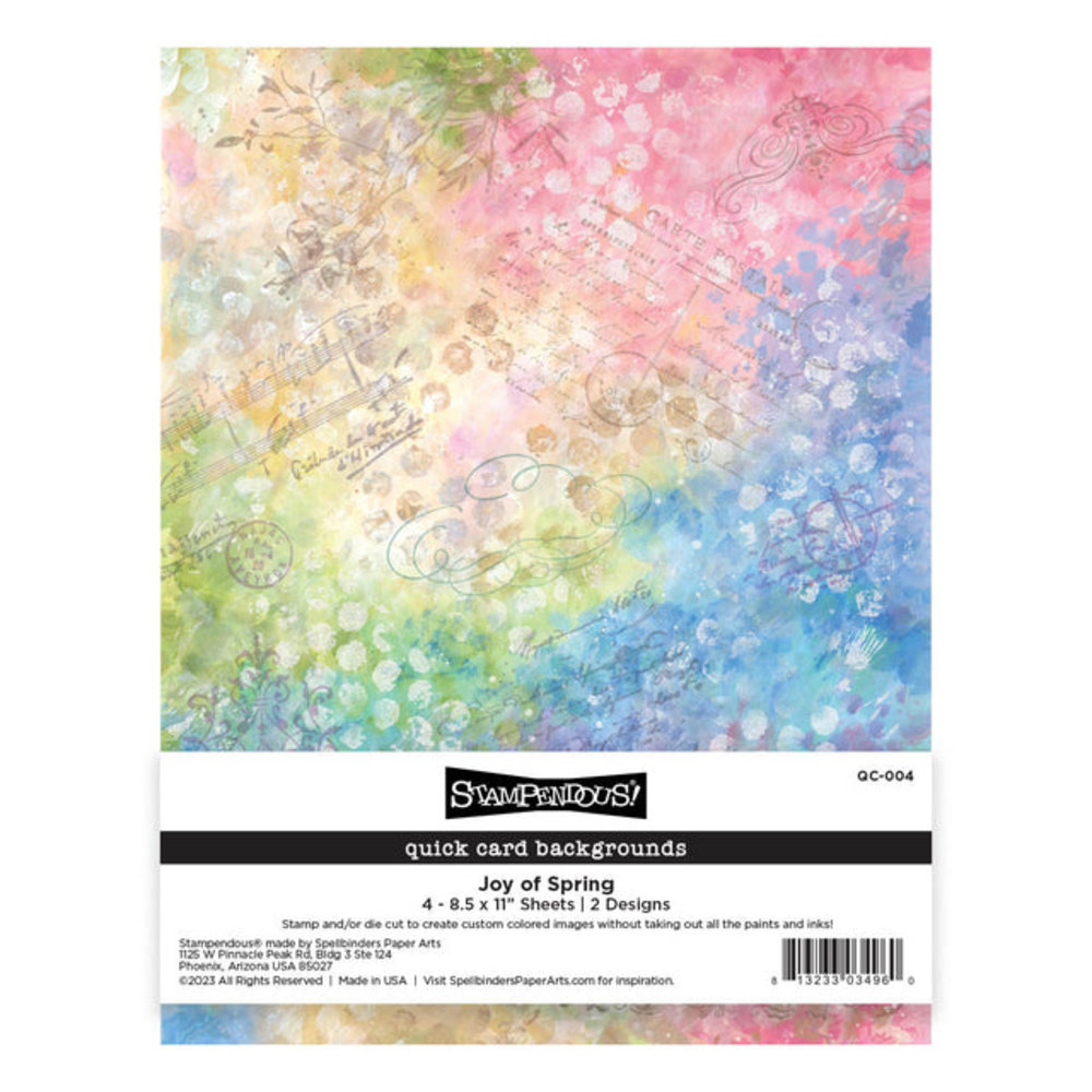 Quick Card Backgrounds Joy of Spring (4pcs) (QC-004) - Craftlines B.V.