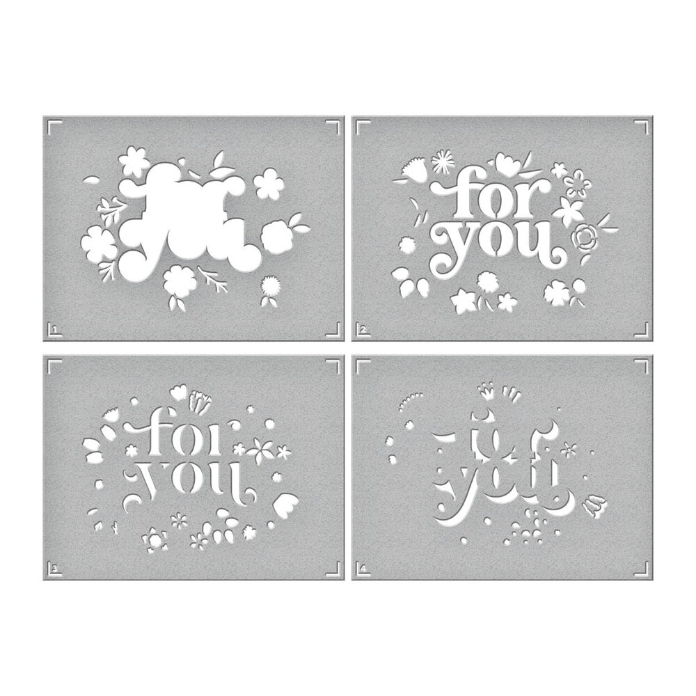 Layered Floral For You Stencils (STN-050) - Craftlines B.V.