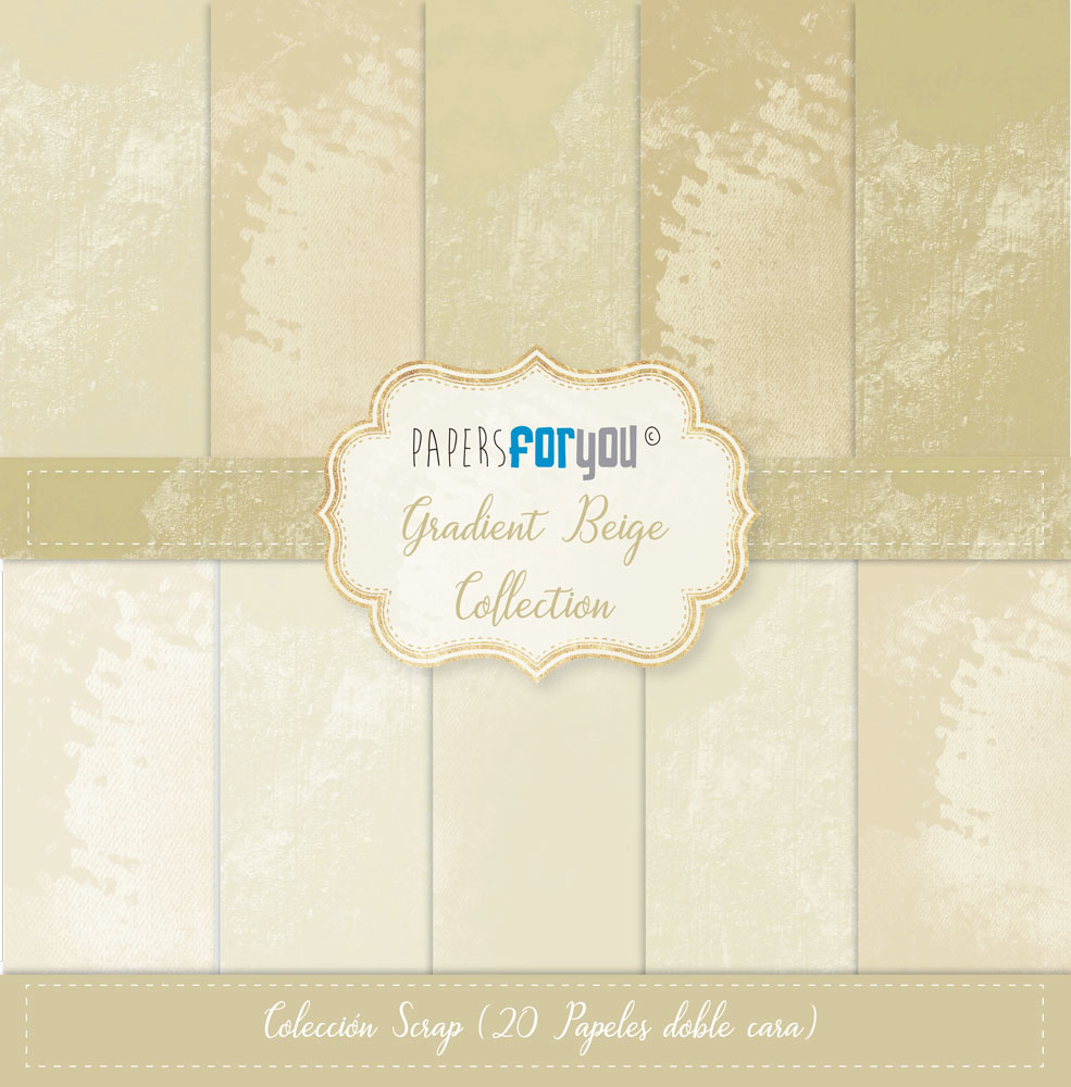 Gradient Beige Midi Scrap Paper Pack (20pcs) (PFY-11758) - Craftlines B.V.