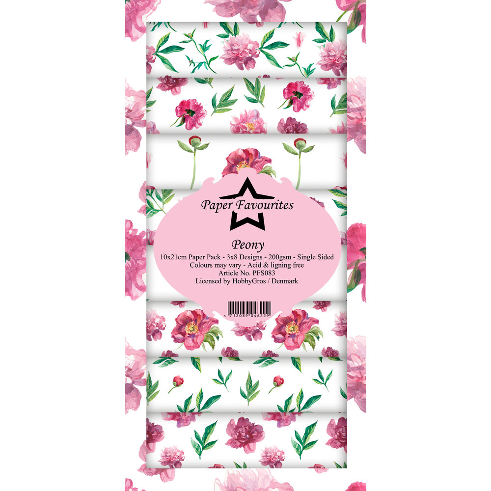 Peony Slim Paper Pack (PFS083) - Craftlines B.V.