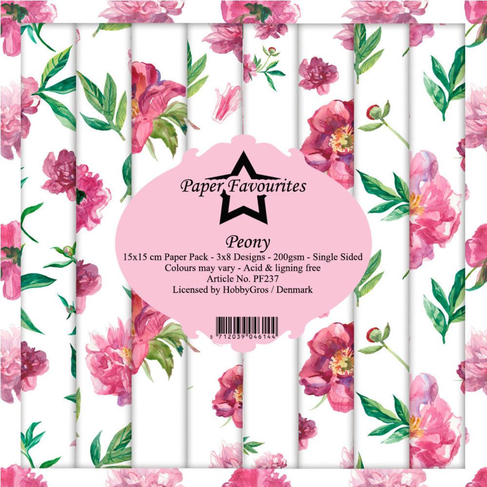 Peony 6x6 Inch Paper Pack (PF237) - Craftlines B.V.