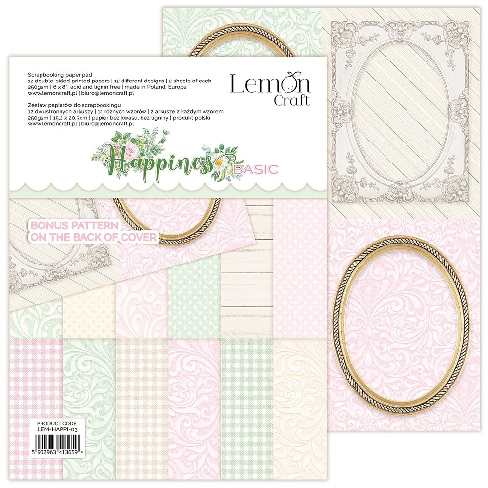 Happiness Basic 6x8 Inch Paper Pad (LEM-HAPPI-03) - Craftlines B.V.