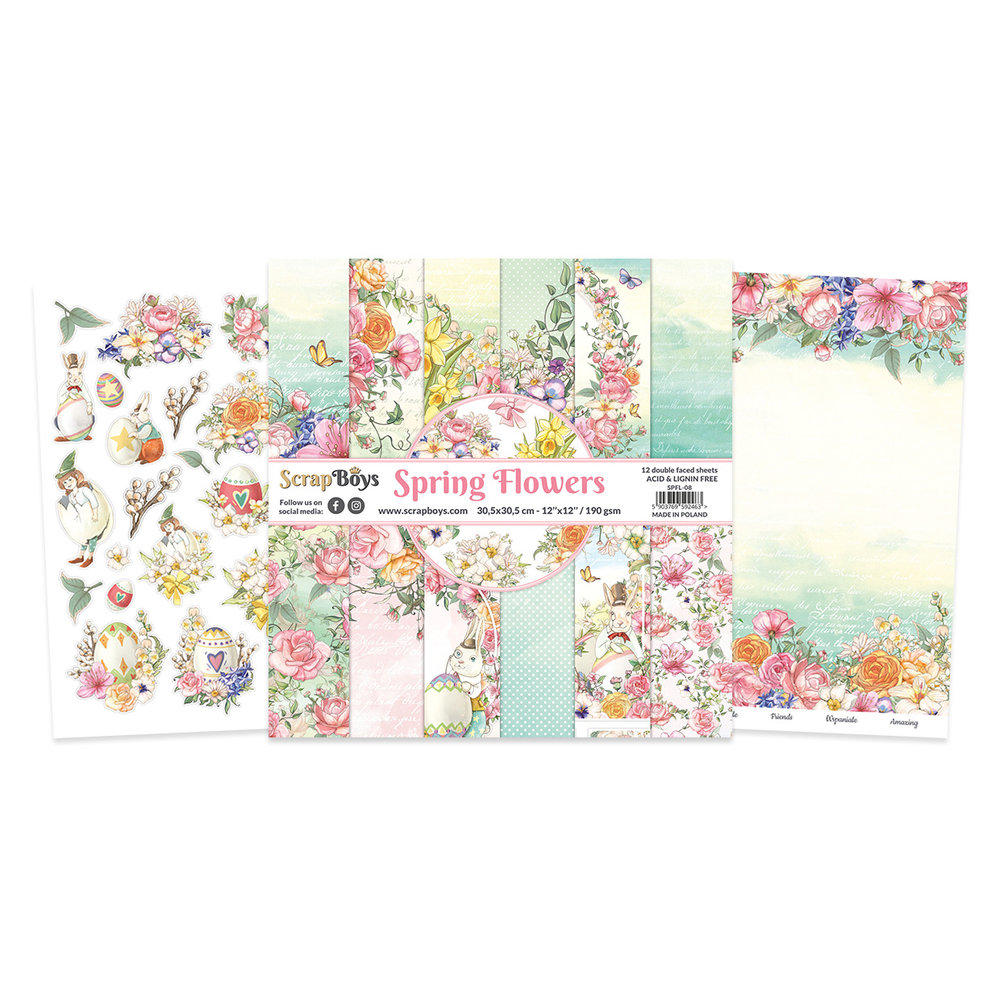 Spring Flowers 12x12 Inch Paper Pack (SPFL-08) - Craftlines B.V.