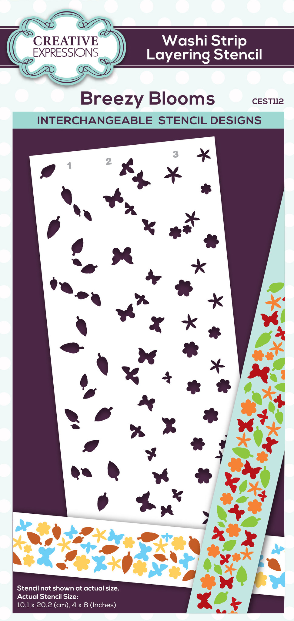 Washi Strip Layering Stencil Breezy Blooms (CEST112) - Craftlines B.V.