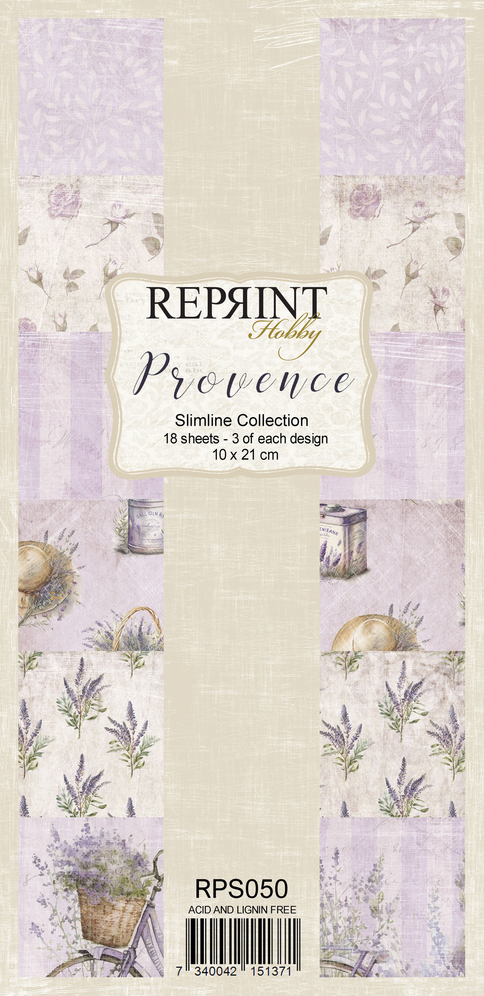 Provence Slimline Paper Pack (RPS050) - Craftlines B.V.