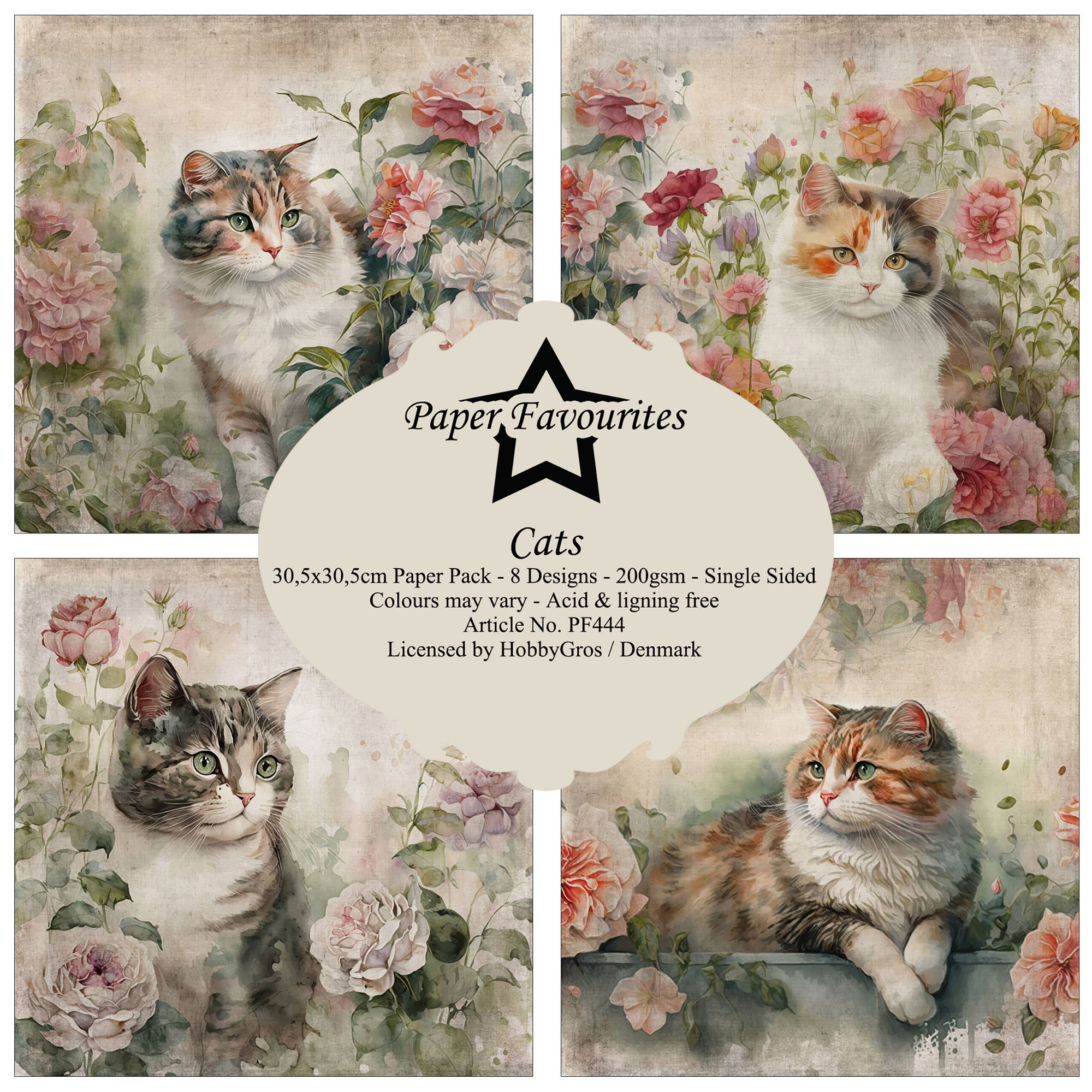 Cats 12x12 Inch Paper Pack (PF444) - Craftlines B.V.