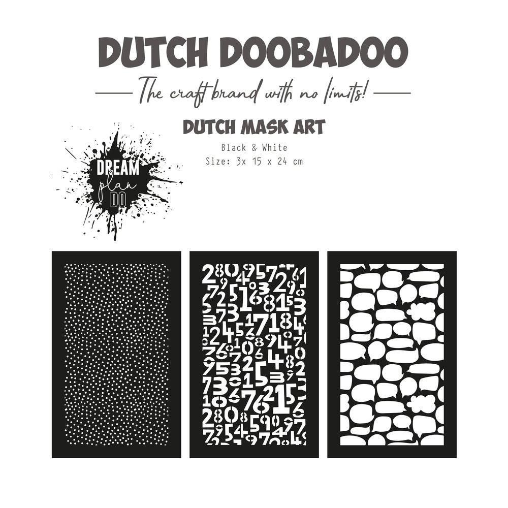 Dutch Mask Art A5 Black & White Dream Plan Do (3pcs) (470.784.225 ...