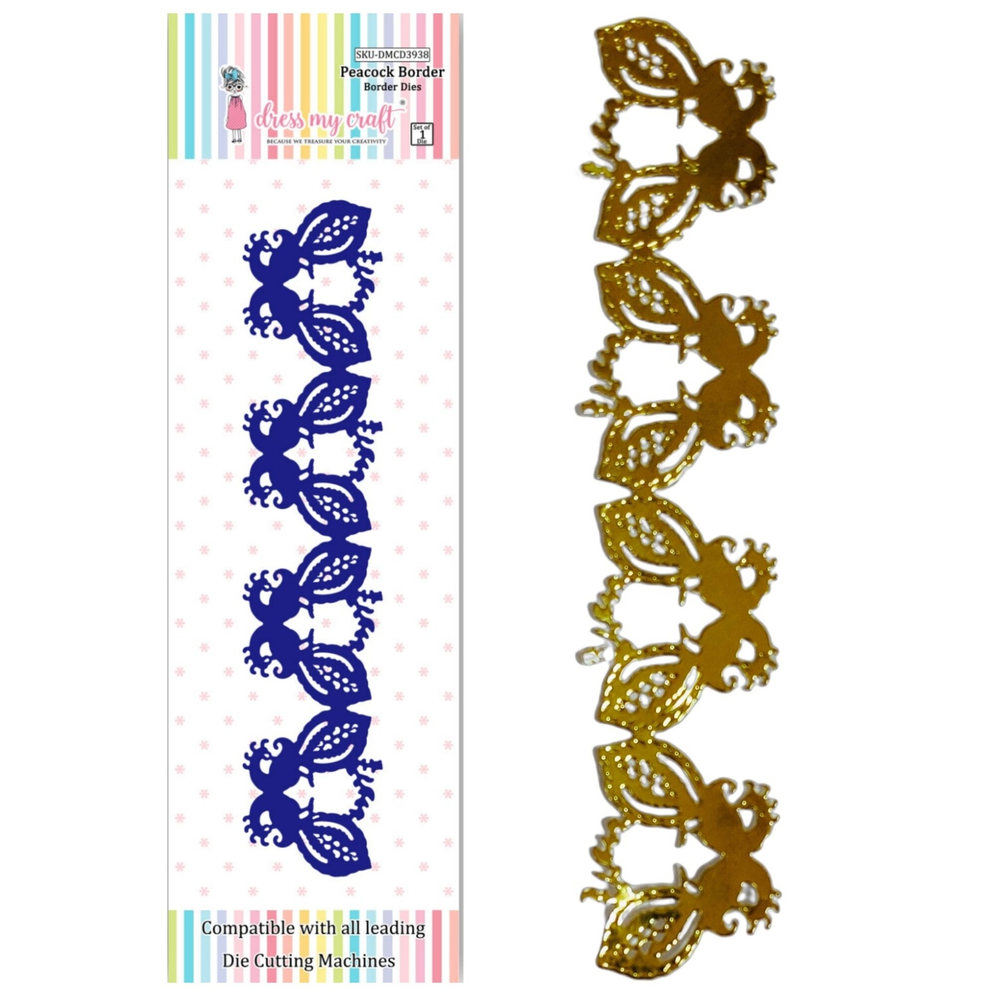 Cutting Die Border Peacock Border (DMCD3938) - Craftlines B.V.