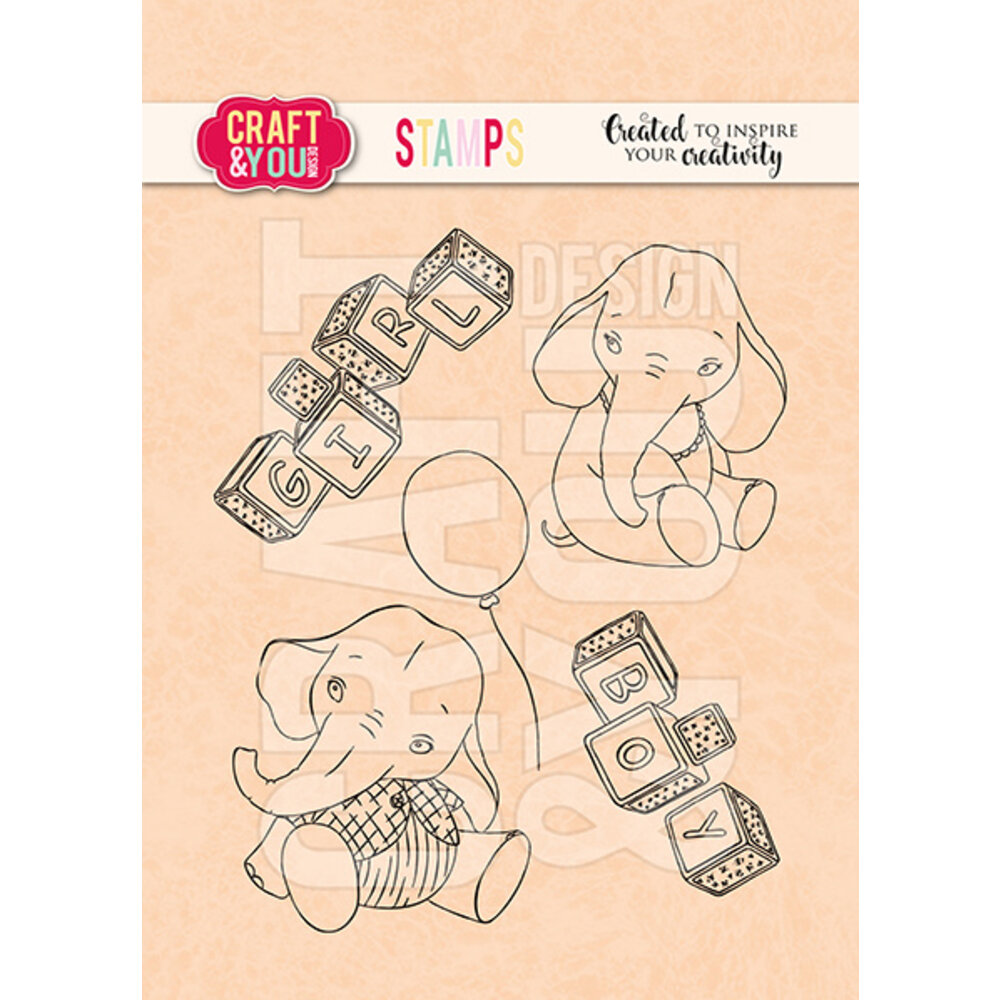 Baby Elephant Baby Set Stamps (CS023) - Craftlines B.V.