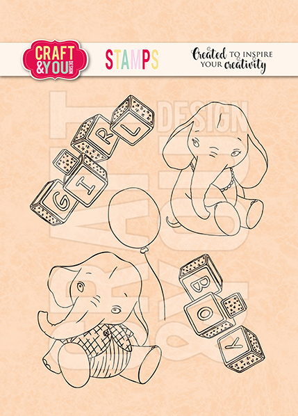 Baby Elephant Baby Set Stamps (CS023) - Craftlines B.V.