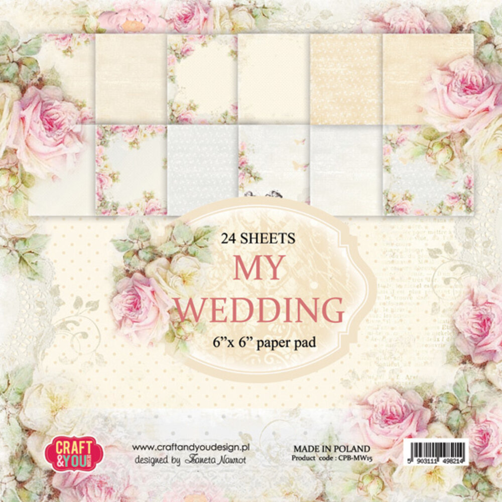 My Wedding 6x6 Inch Paper Set 190gsm (36sheets) (CPB-MW15) - Craftlines ...