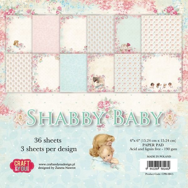 Shabby Baby 6x6 Inch Paper Set 190gsm (36sheets) (CPB-SB15 ...