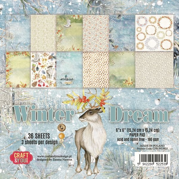 Winter Dream 6x6 Inch Paper Set 190gsm (36sheets) (CPB-WDR15 ...