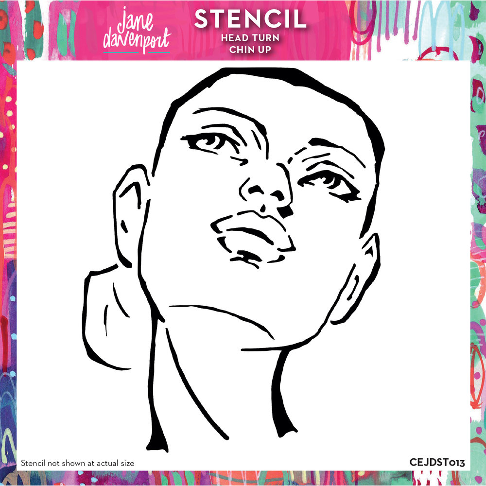 Jane Davenport 6x6 Inch Stencil Head Turn Chin Up (CEJDST013 ...