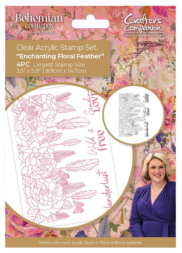 Bohemian Collection Clear Stamp Enchanting Floral Feather (S-BOH-CA-ST ...