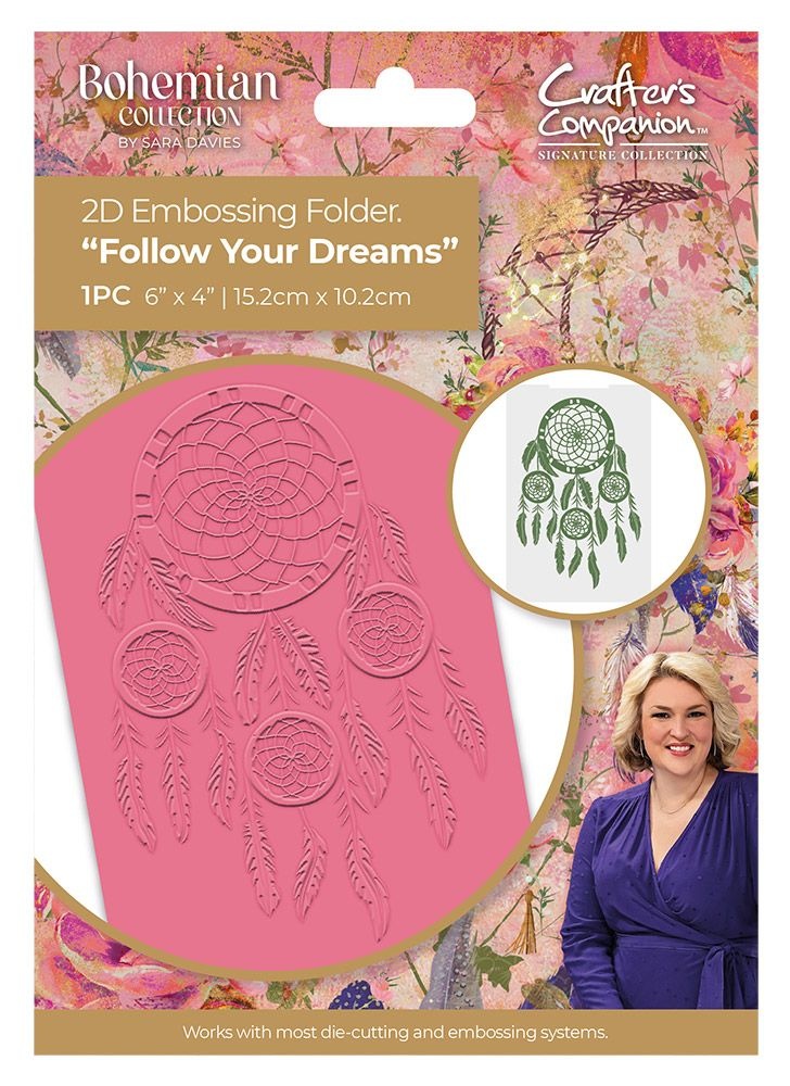 Bohemian Collection Embossing Folder Follow Your Dreams (S-BOH-EF4-FYDR ...
