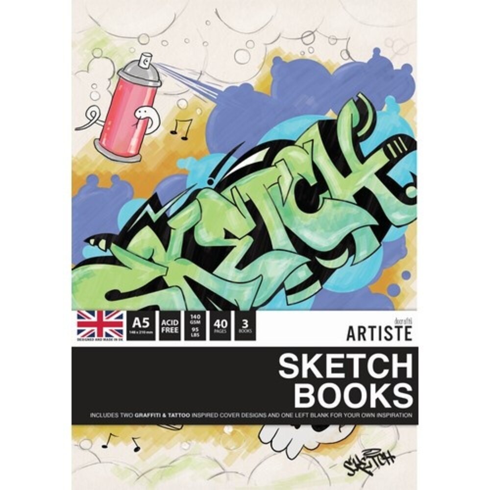 Artiste A5 Sketchbooks Graffiti Tattoo (3 books) (DOA 101144 ...