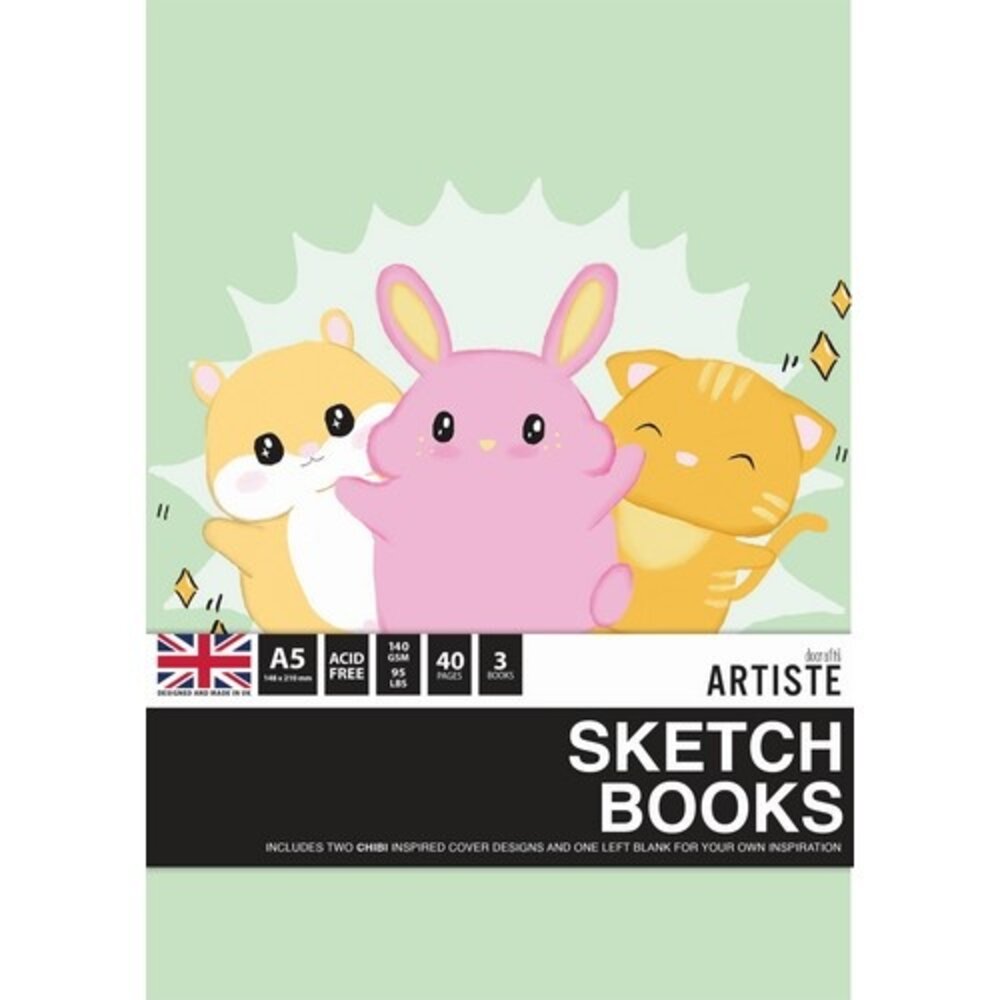 Artiste A5 Sketchbooks Chibi (3 books) (DOA 101138) - Craftlines B.V.