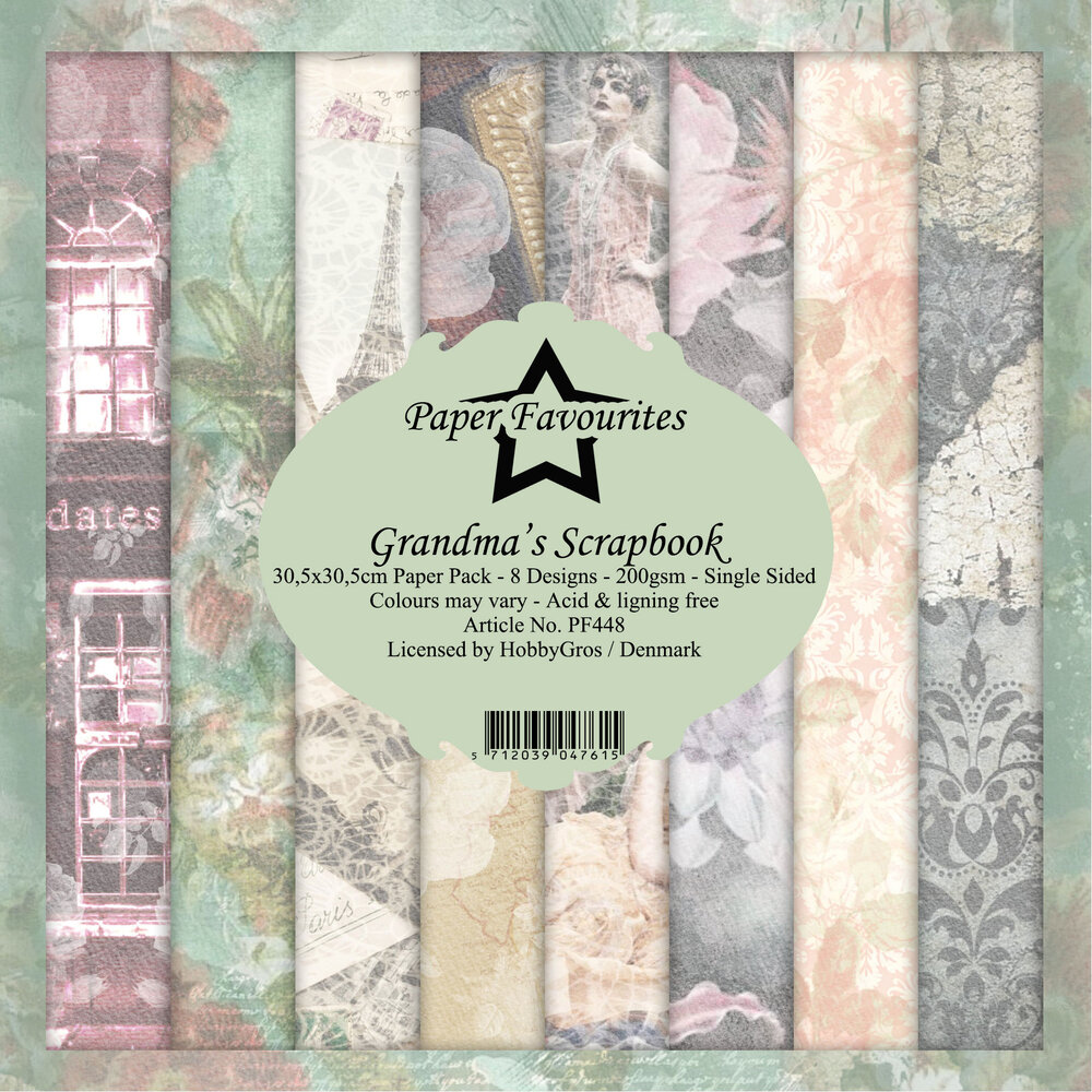 Grandma's Scrapbook 12x12 Inch Paper Pack (PF448) - Craftlines B.V.