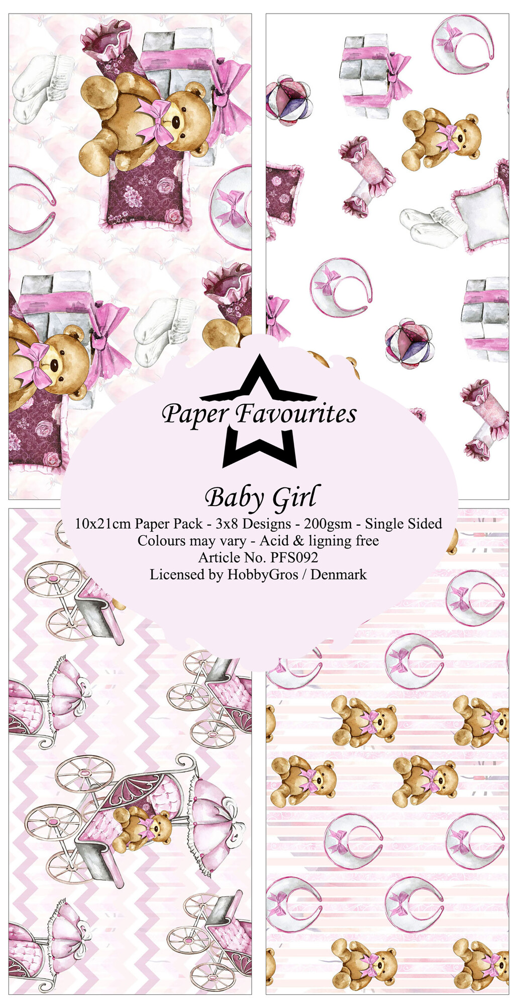 Baby Girl Slim Paper Pack (PFS092) - Craftlines B.V.