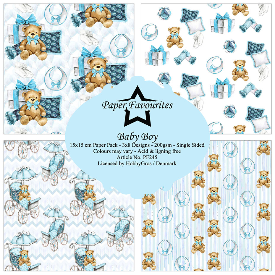 Baby Boy 6x6 Inch Paper Pack (PF245) - Craftlines B.V.