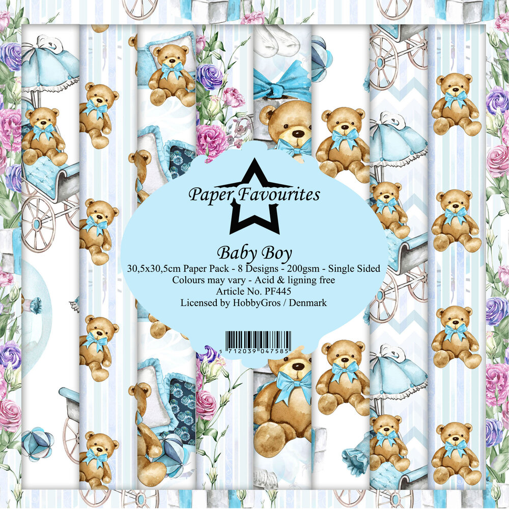 Baby Boy 12x12 Inch Paper Pack (PF445) - Craftlines B.V.
