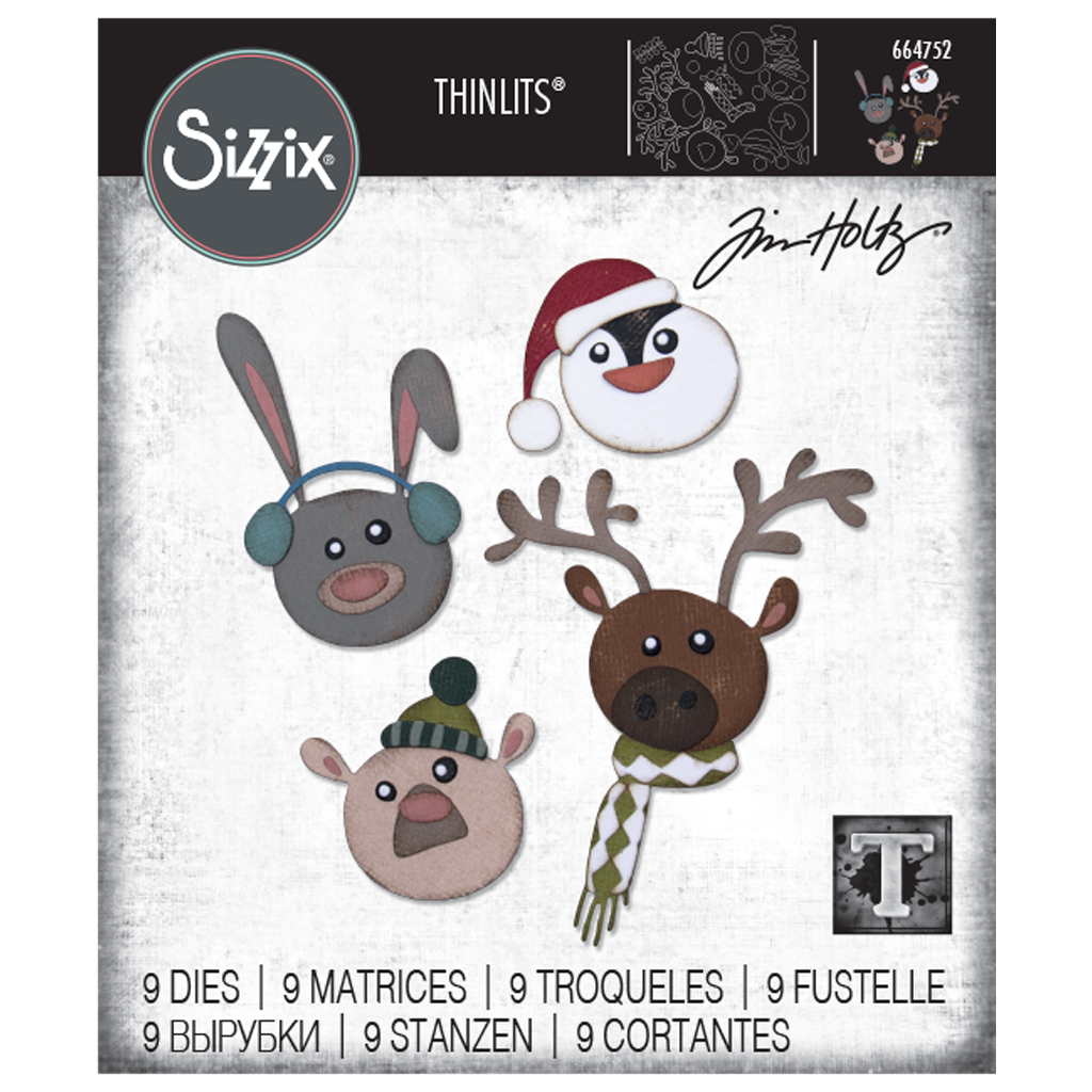 Thinlits Die by Tim Holtz Winter Critters (9pcs) (664752) - Craftlines B.V.