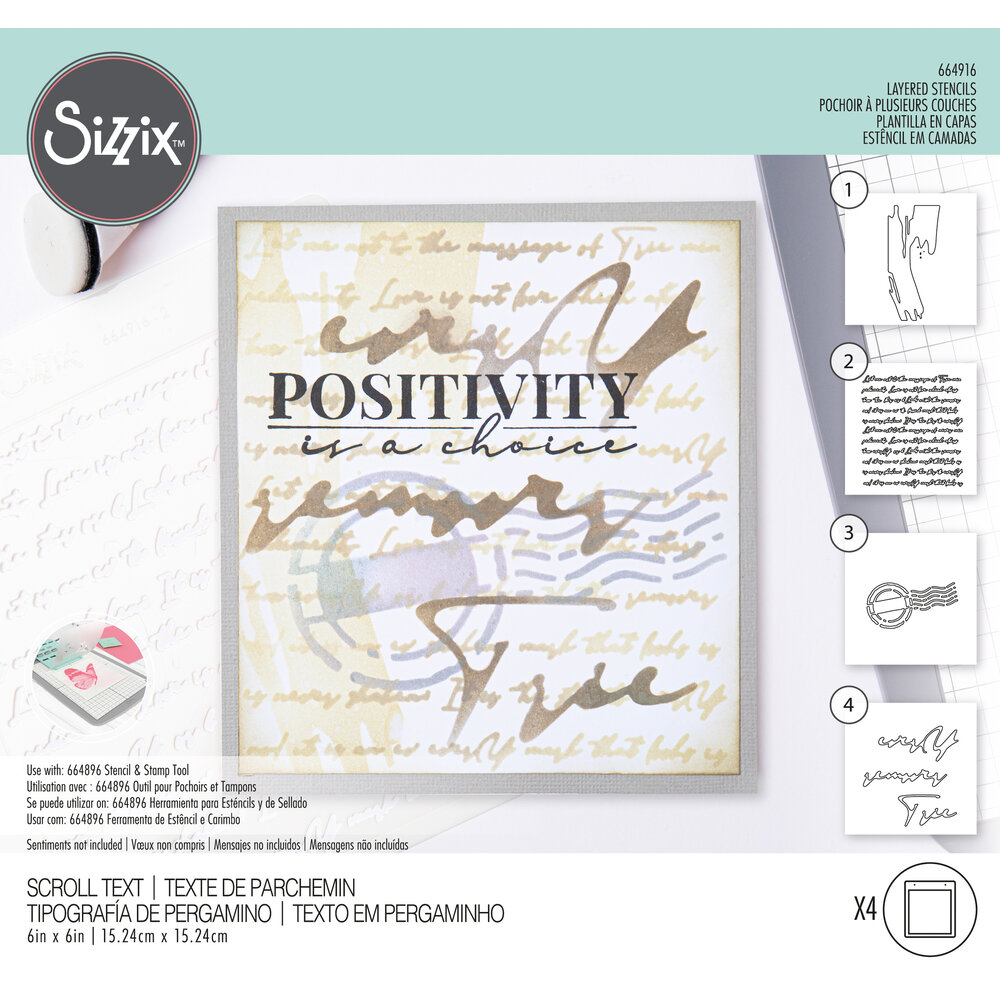 Layered Stencils by Olivia Rose Scroll Text (4pcs) (664916 ...