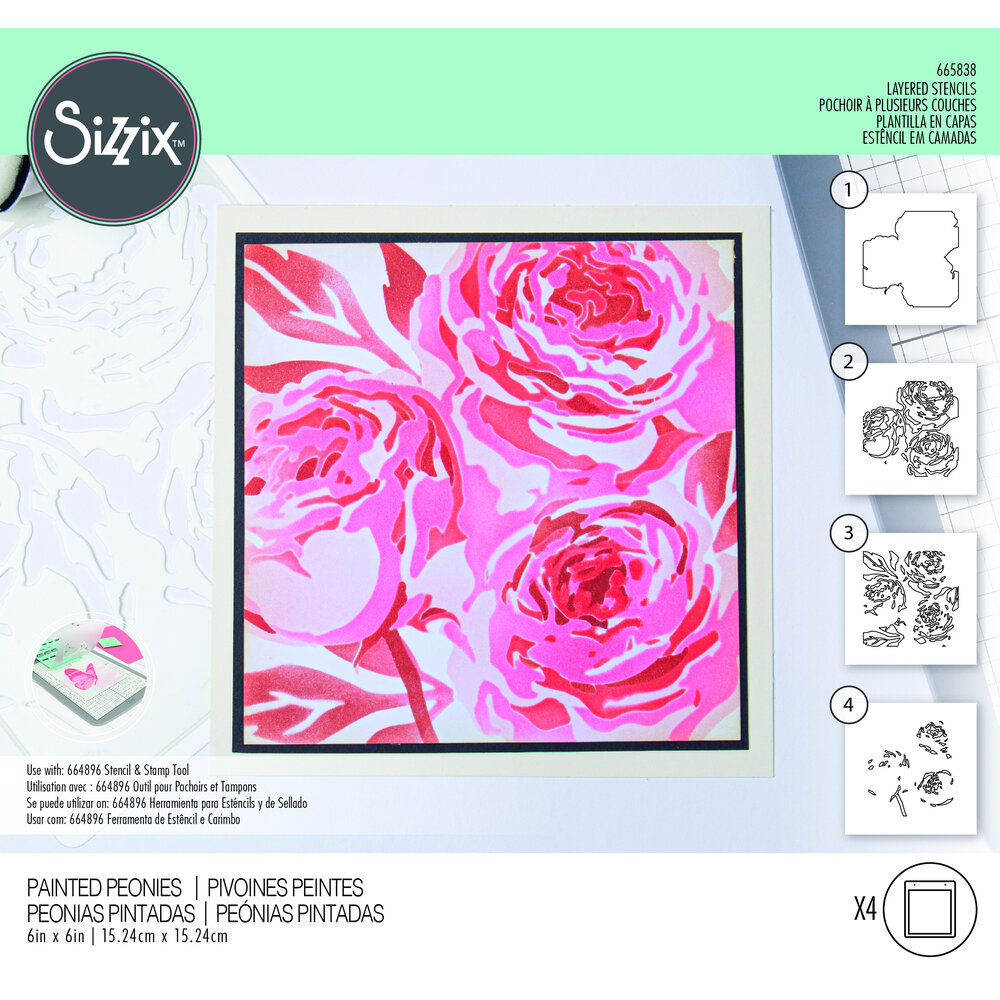 Layered Stencils by Olivia Rose Layered Peony (4pcs) (665838 ...