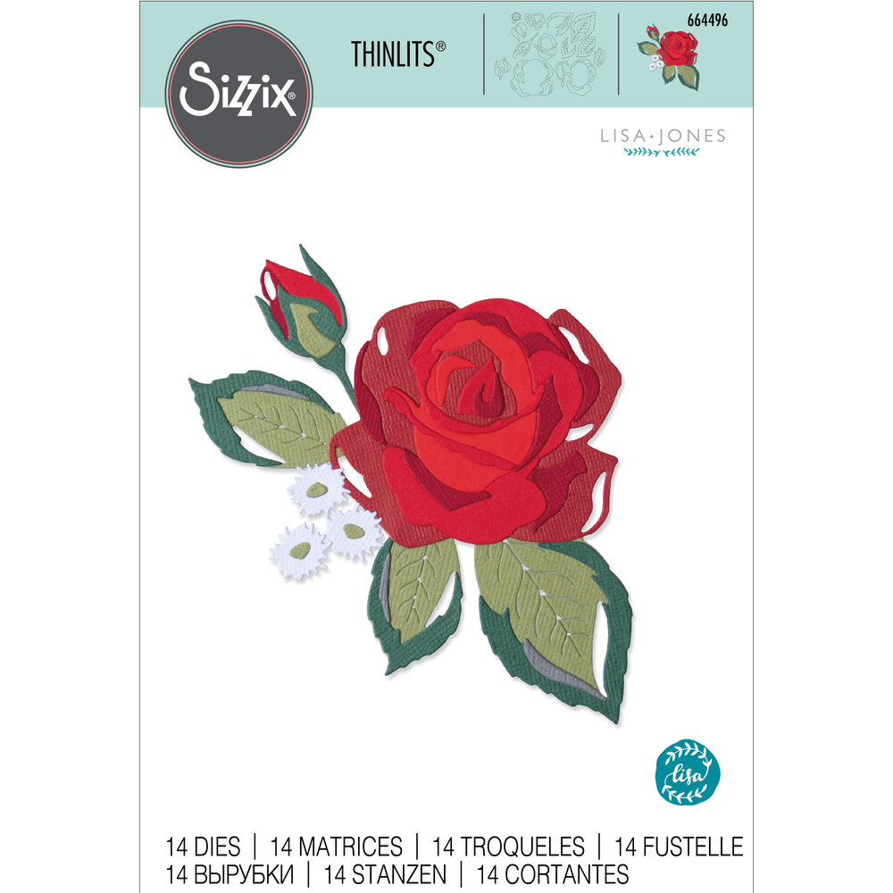 Thinlits Die by Lisa Jones Layered Rose (14pcs) (664496) - Craftlines B.V.