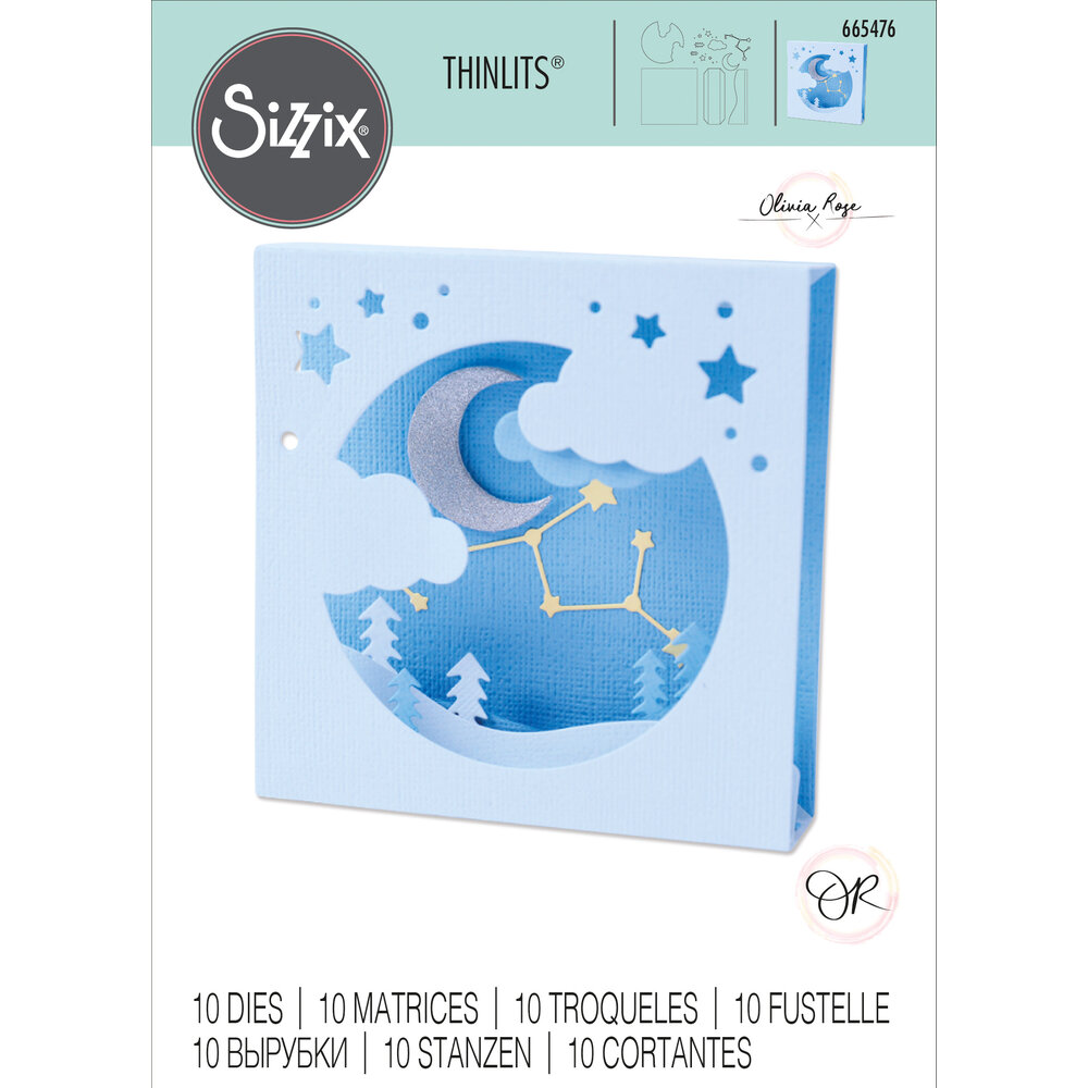 Thinlits Die by Olivia Rose Celestial Box Card (10pcs) (665476) - Craftlines B.V.