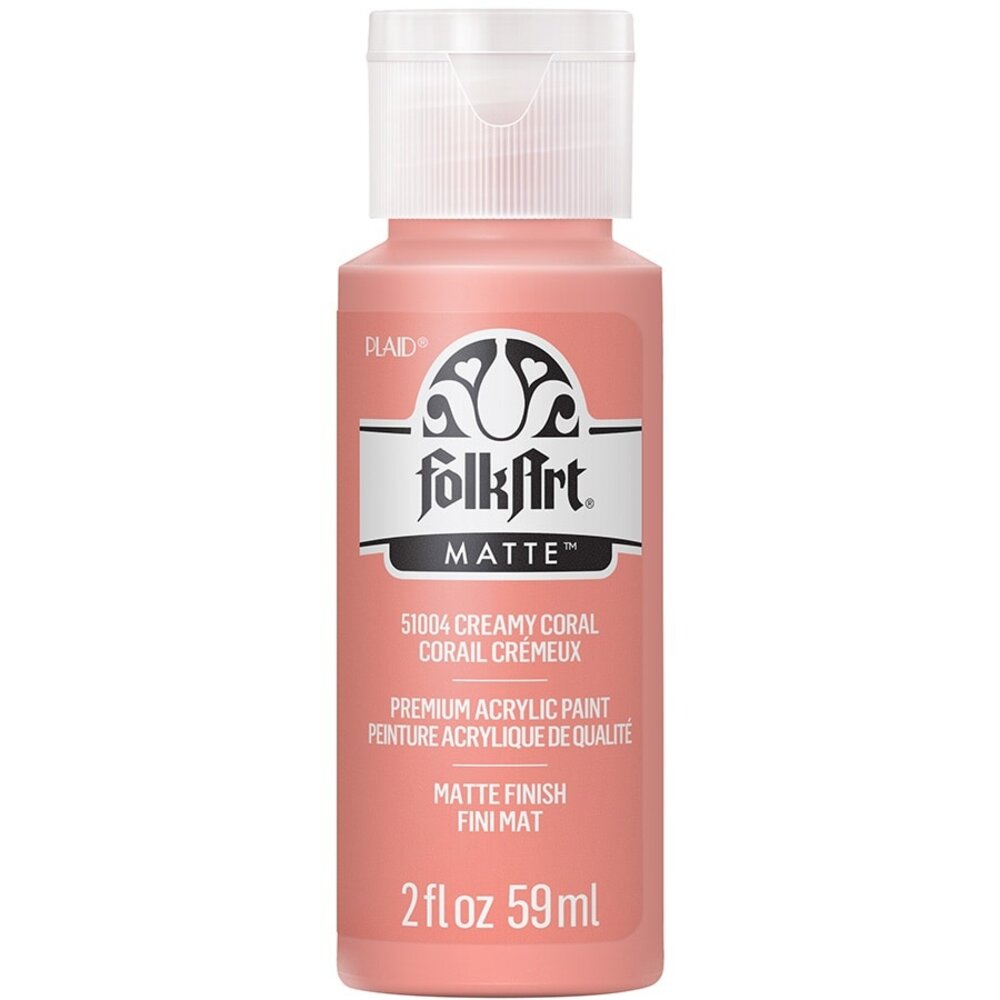Folkart Acrylic Matte Creamy Coral 2 fl oz (51004) - Craftlines B.V.