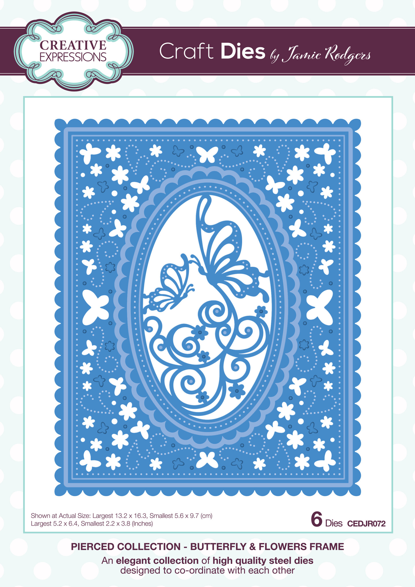 Jamie Rodgers Craft Die Pierced Collection Butterfly & Flowers Frame ...