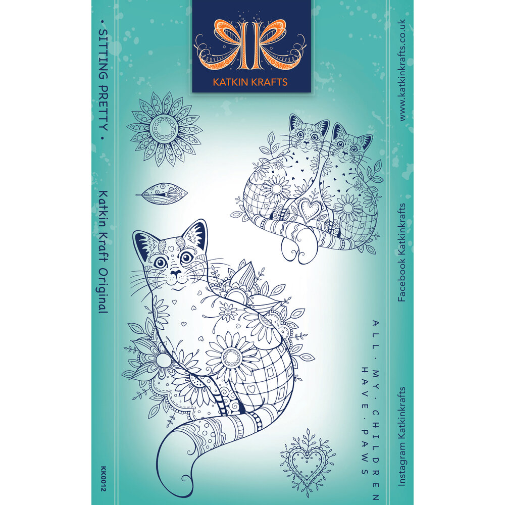 Sitting Pretty A5 Clear Stamp Set (KK0012) - Craftlines B.V.