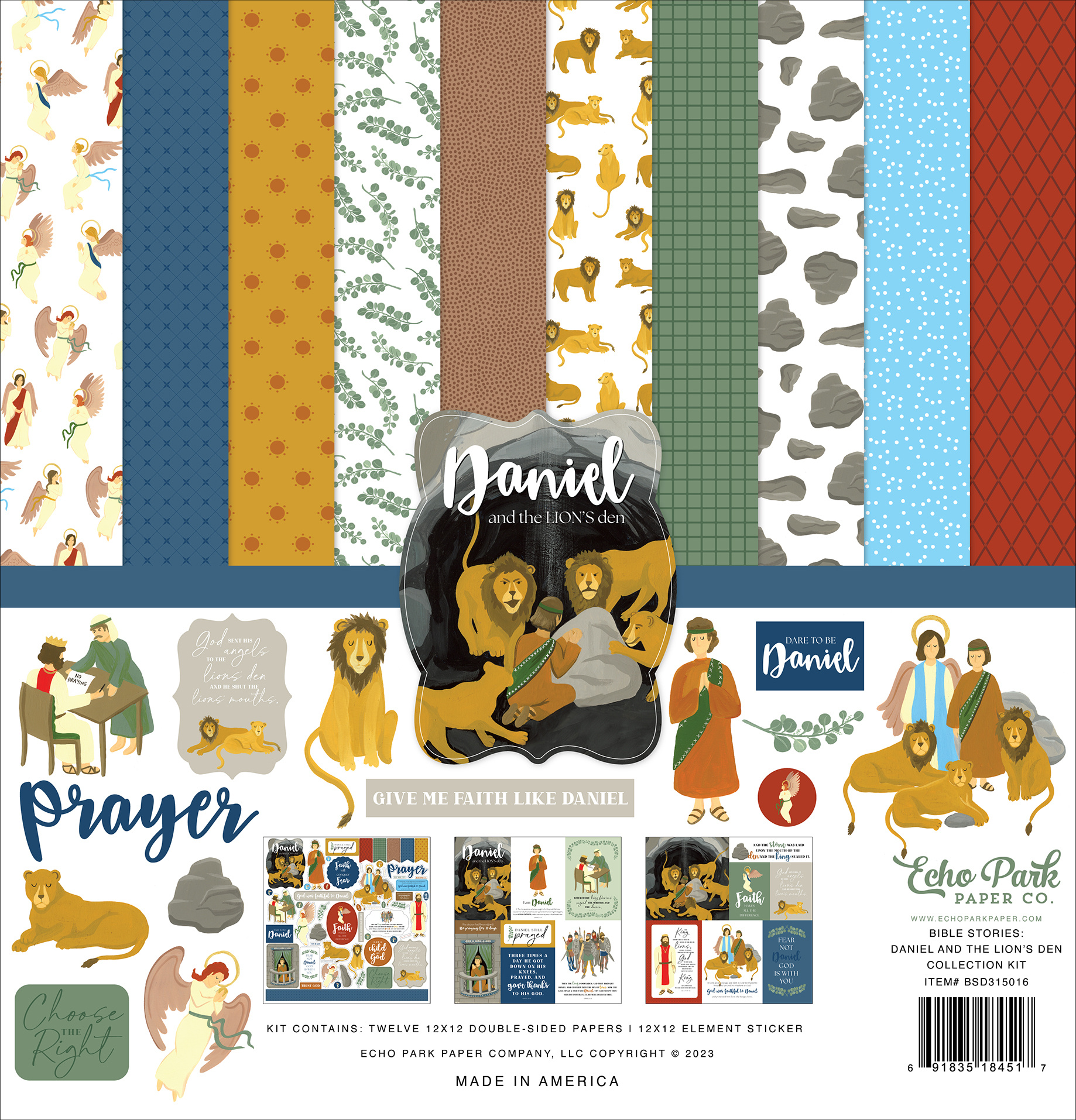 Bible Stories: Daniel And The Lion's Den 12x12 Inch Collection Kit ...