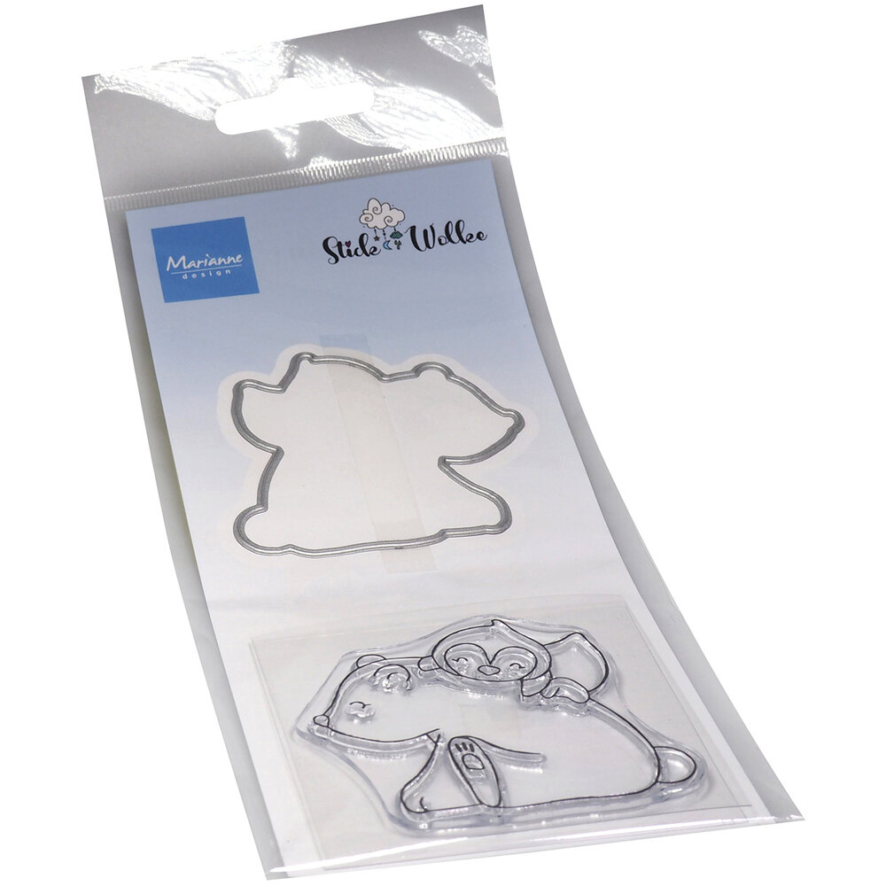 Stamp & Die Stick & Wolke - Bear & Penguin (CS1137) - Craftlines B.V.