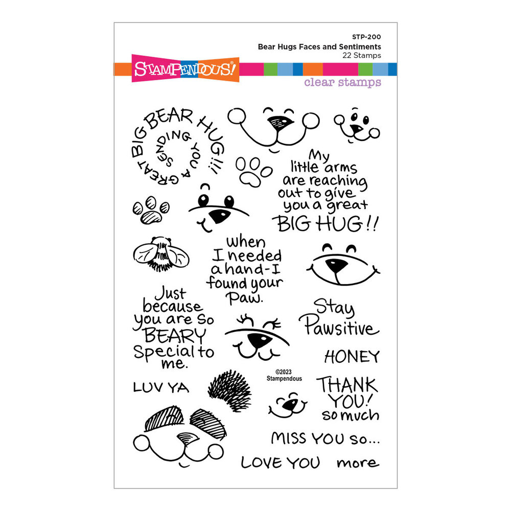 Bear Hugs Faces and Sentiments Clear Stamps (STP-200) - Craftlines B.V.