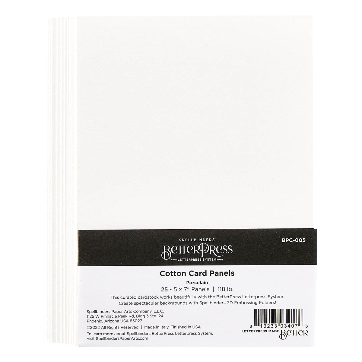 BetterPress Cotton Card Panels 5x7 Inch Porcelain (25pcs) (BPC-005 ...