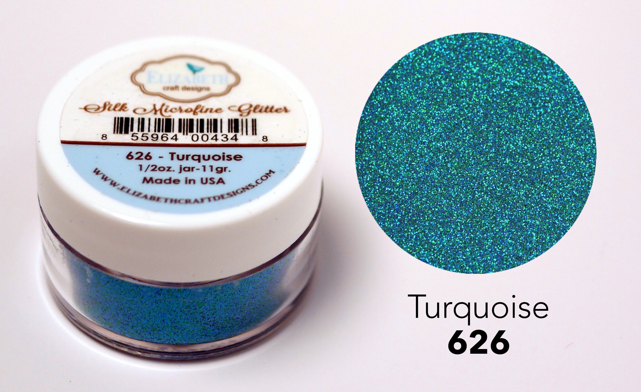 Elizabeth Craft Designs Silk Microfine Glitter Turquoise 1/2oz. (626 ...