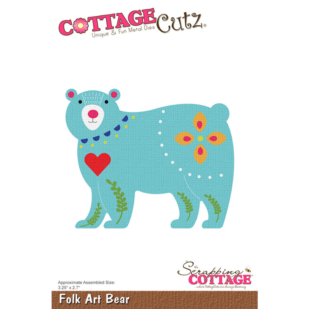 Scrapping Cottage Folk Art Bear (CC-1188) (OUTLET) - Craftlines B.V.