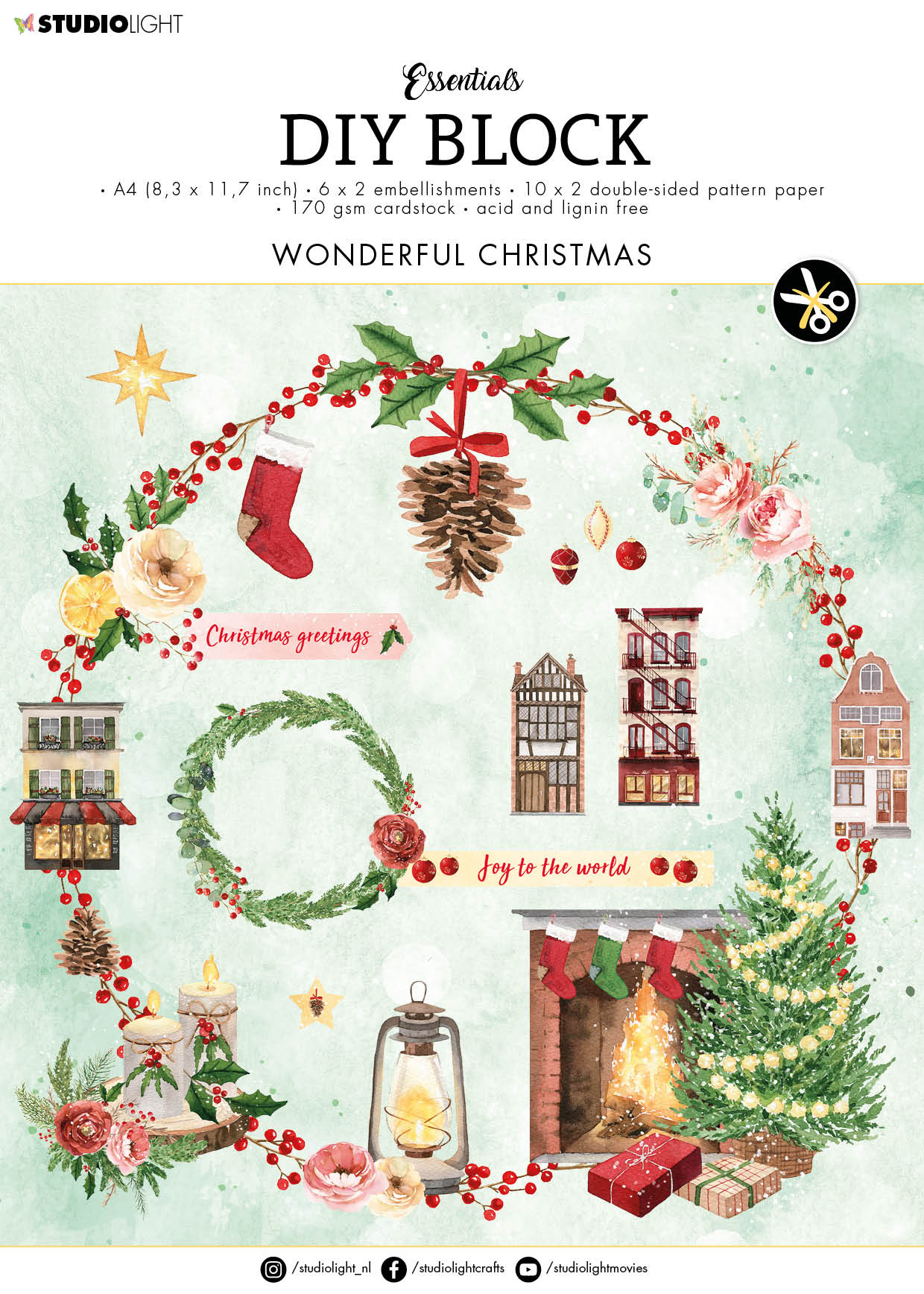 Wonderful Christmas DIY Block (SL-ES-DCB51) - Craftlines B.V.