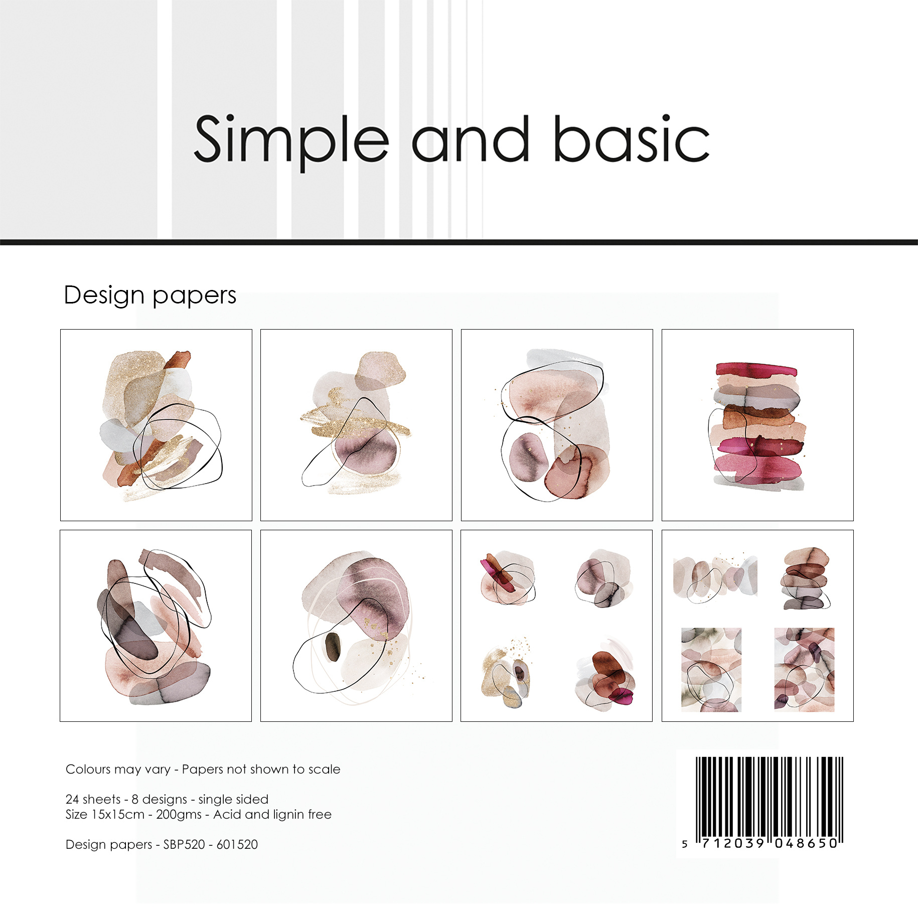 Organic Shapes 6x6 Inch Paper Pack (SBP520) - Craftlines B.V.