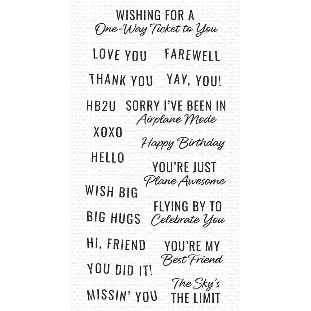 Plane and Simple Sentiments Clear Stamps (CS-807) - Craftlines B.V.