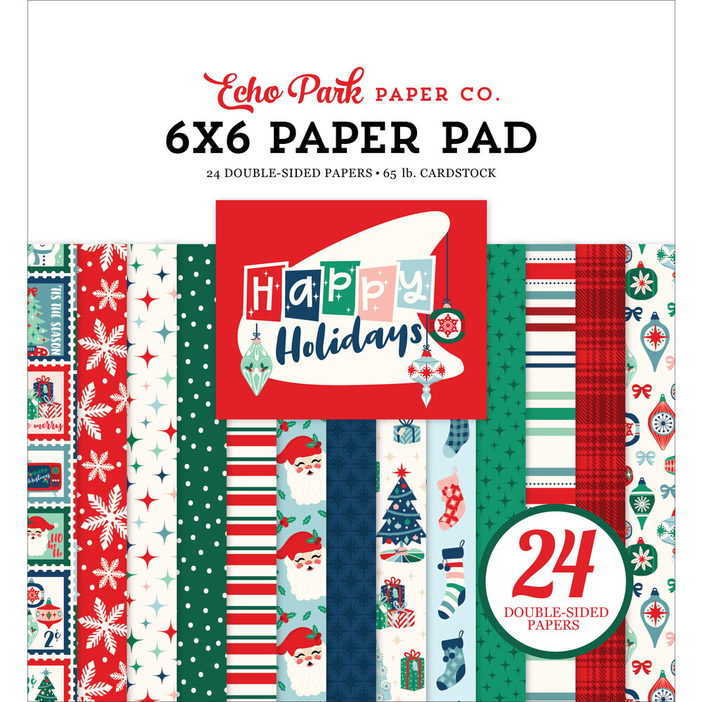 Happy Holidays 6x6 Inch Paper Pad (HPH327023) - Craftlines B.V.