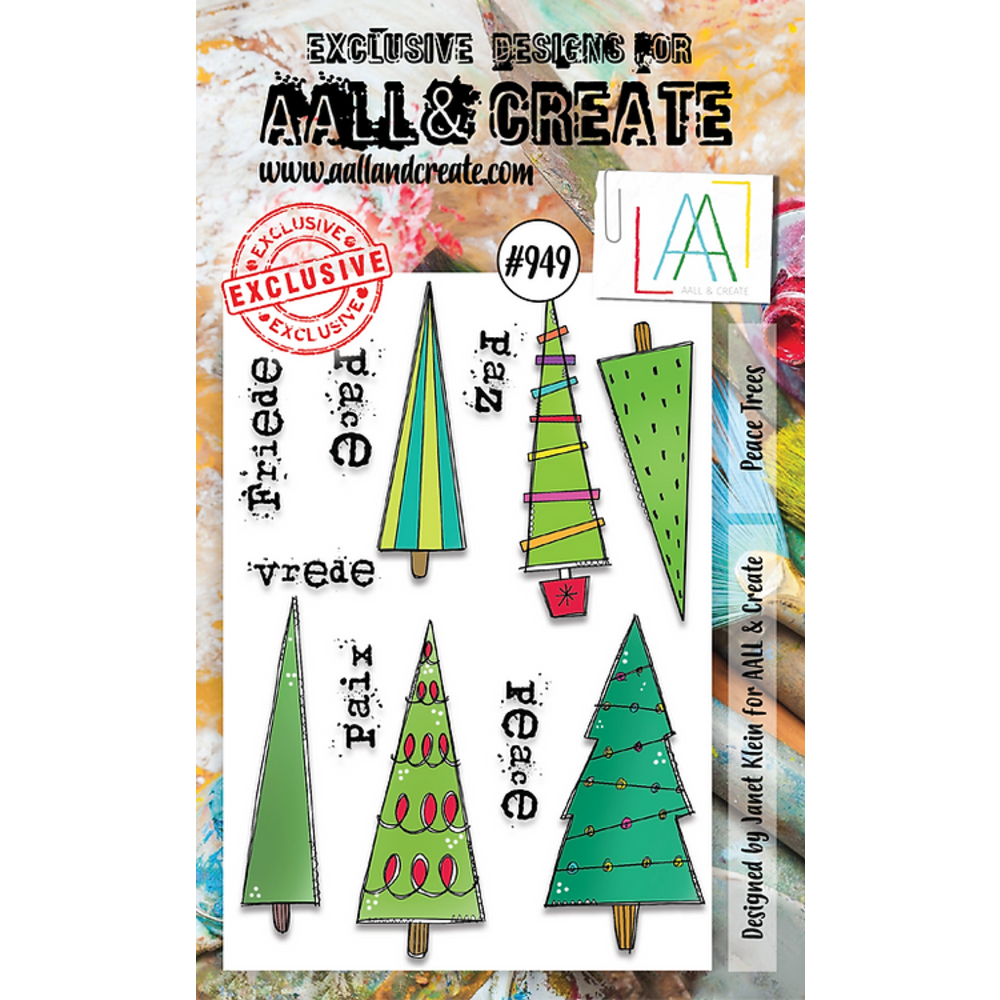 Stamp Set A6 Peace Trees (AALL-TP-949) - Craftlines B.V.