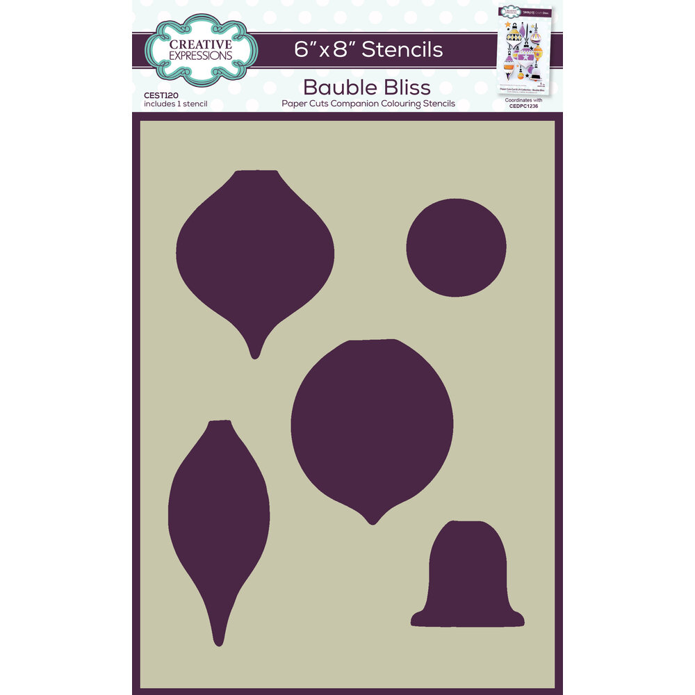 Companion Colouring Stencil Bauble Bliss (CEST120) - Craftlines B.V.