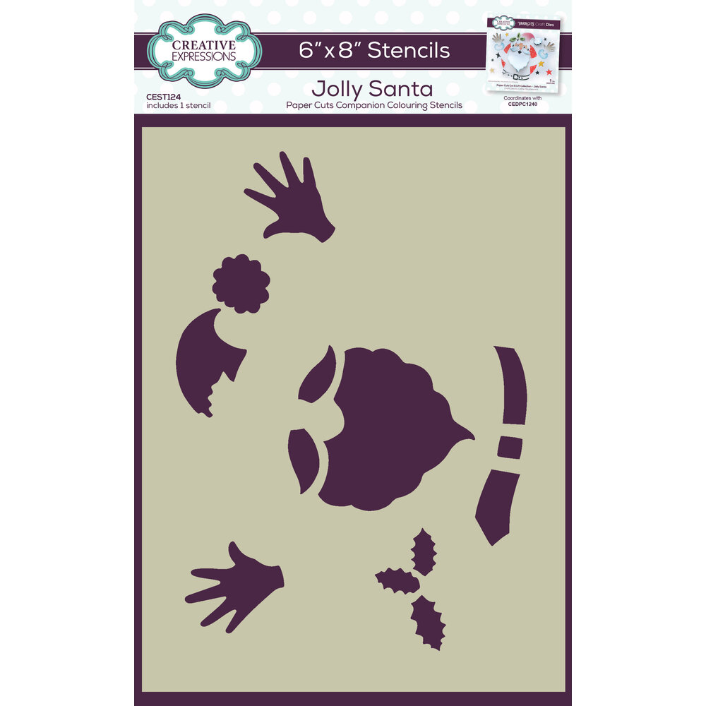 Companion Colouring Stencil Jolly Santa (CEST124) - Craftlines B.V.